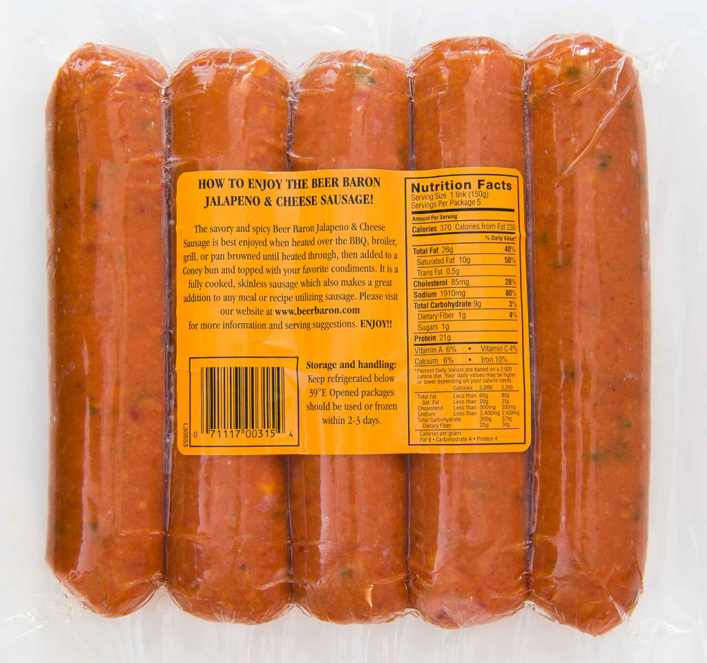 Beer Baron Jalapeño & Cheese Sausages – Beer Baron